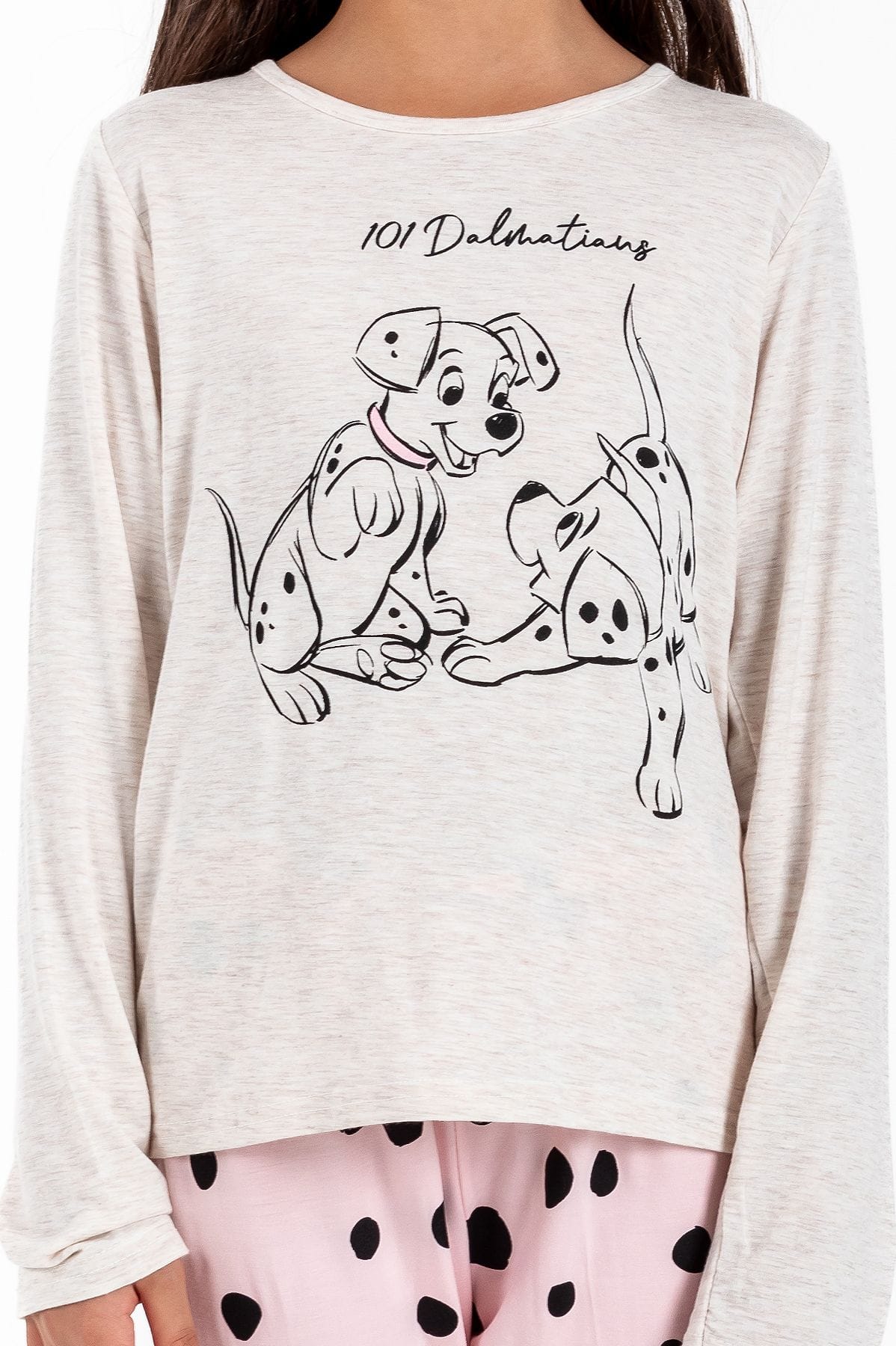 Girls Oatmeal 101 Dalmations PJ