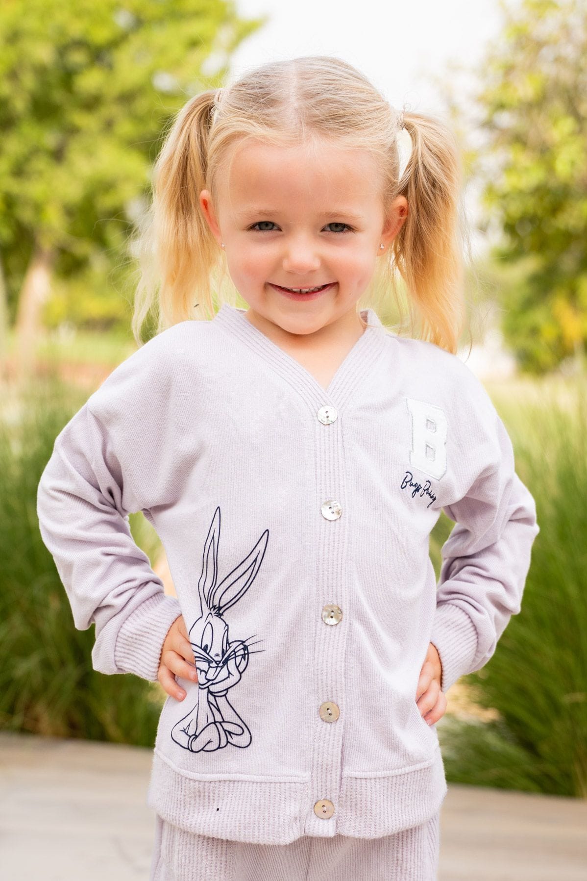 Girls Lilac Bugs Cardigan Top